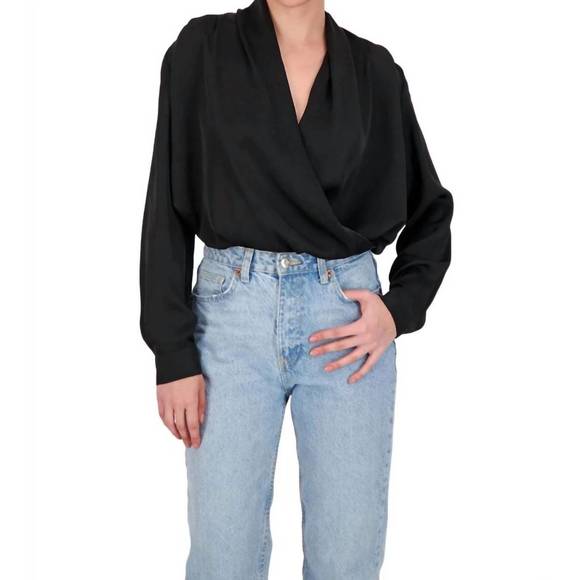 AMANDA MARIA | Tops | New Amanda Maria Wrap Top In Black | Poshmark